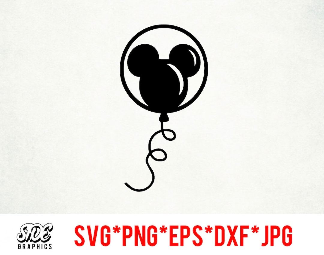 Mickey Balloon Instant Download Digital File Svg, Png, Eps, Jpg, and ...