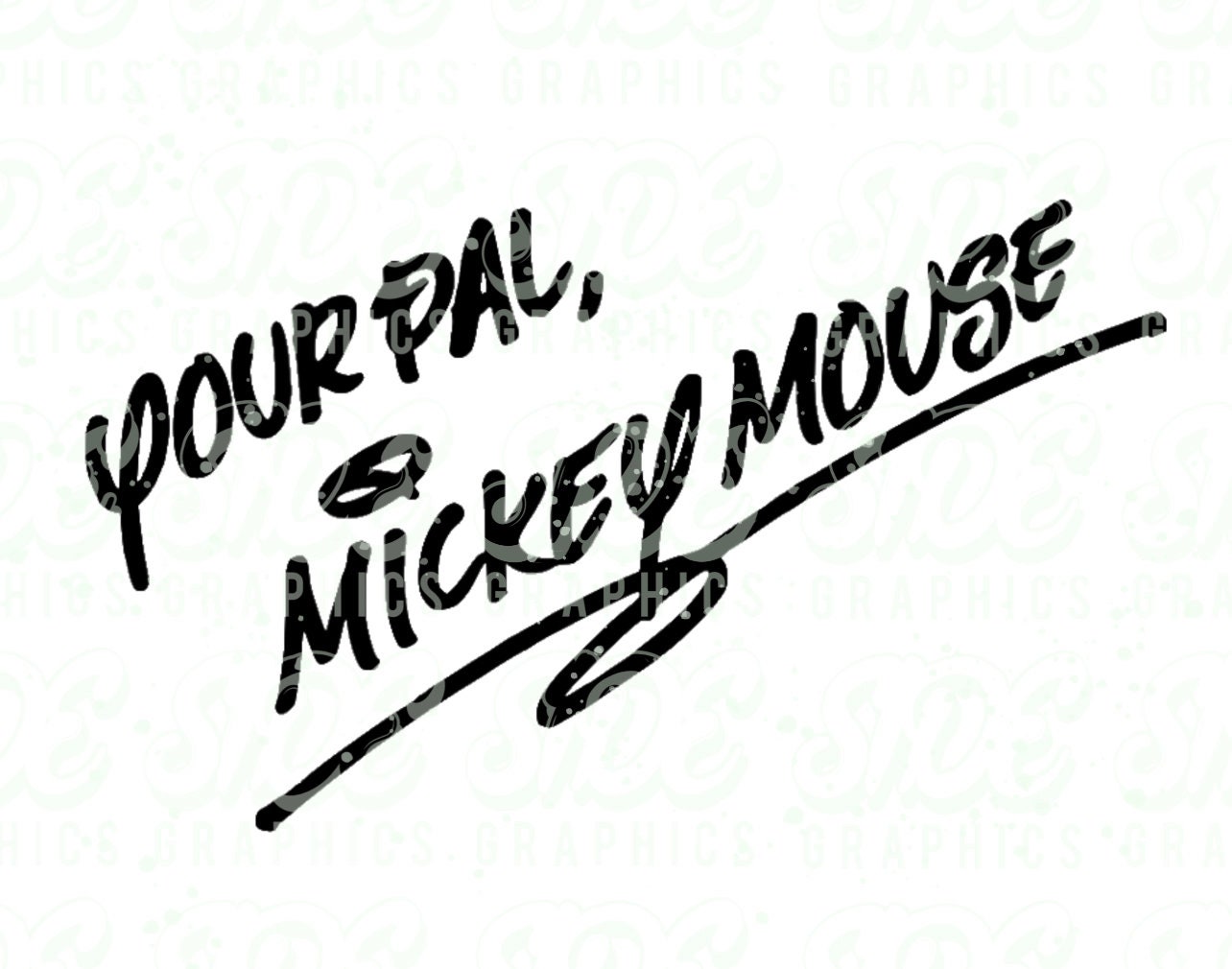 Mickey Signature Instant Download Digital File Svg Png Eps - Etsy