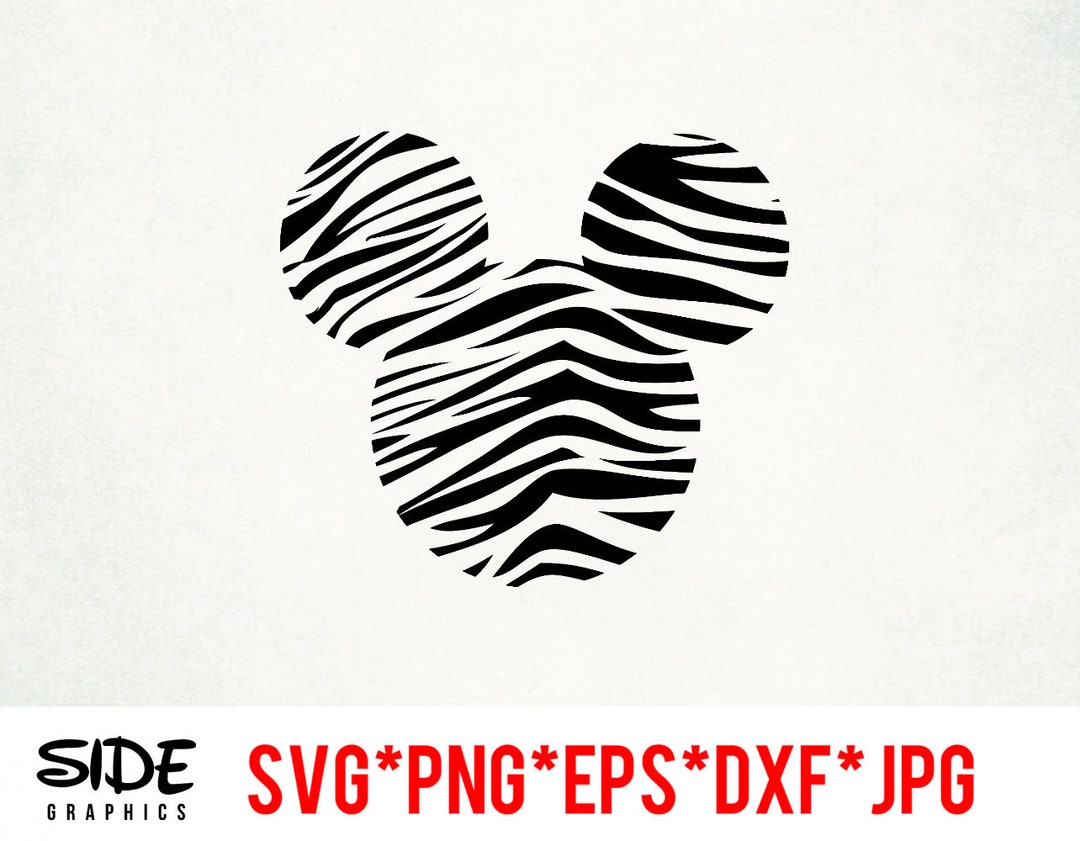 Zebra Print Mickey Instant Download Digital File Svg, Png, Eps, Jpg ...