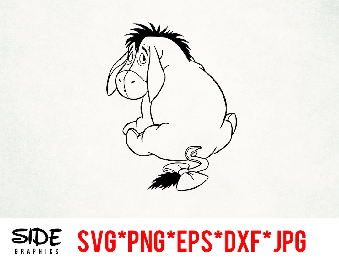 Eeyore Instant Download Digital File Svg, Png, Eps, Jpg, and Dxf Clip Art for Cricut Silhouette ...