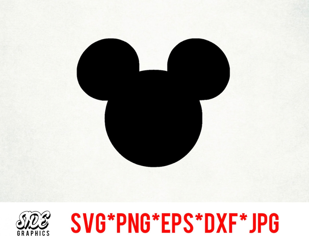 Mickey Silhouette, Clip Art for Cricut (svg, Png, Eps, Jpg, Dxf) - Etsy