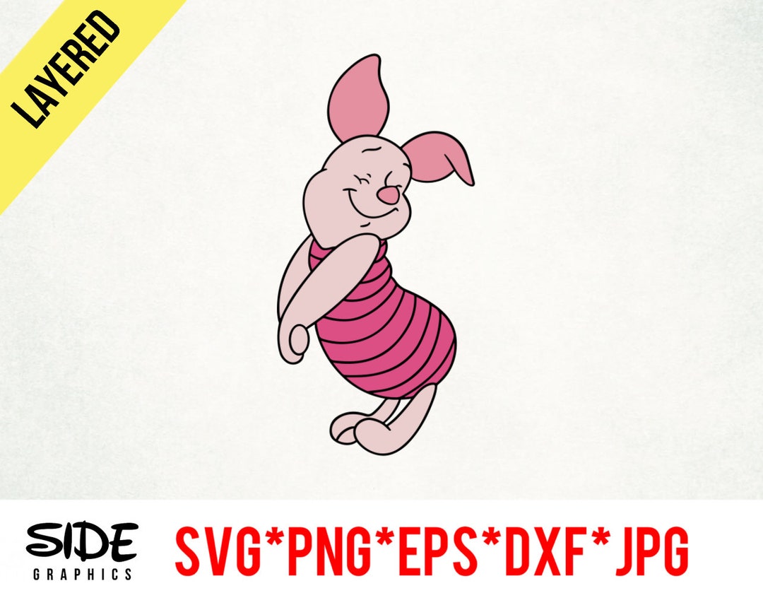 Piglet Instant Download Digital File Svg, Png, Eps, Jpg, and Dxf Clip ...
