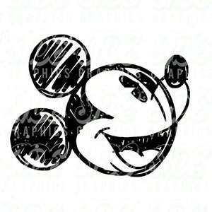 Mickey Head Sketch Instant Download Digital File Svg, Png, Eps, Jpg ...