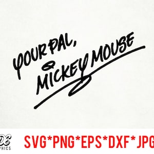 Mickey Signature Instant Download Digital File Svg, Png, Eps, Jpg, and ...