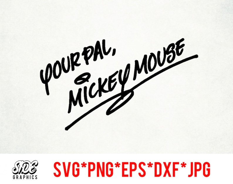 Mickey Signature Instant Download Digital File Svg Png Eps - Etsy