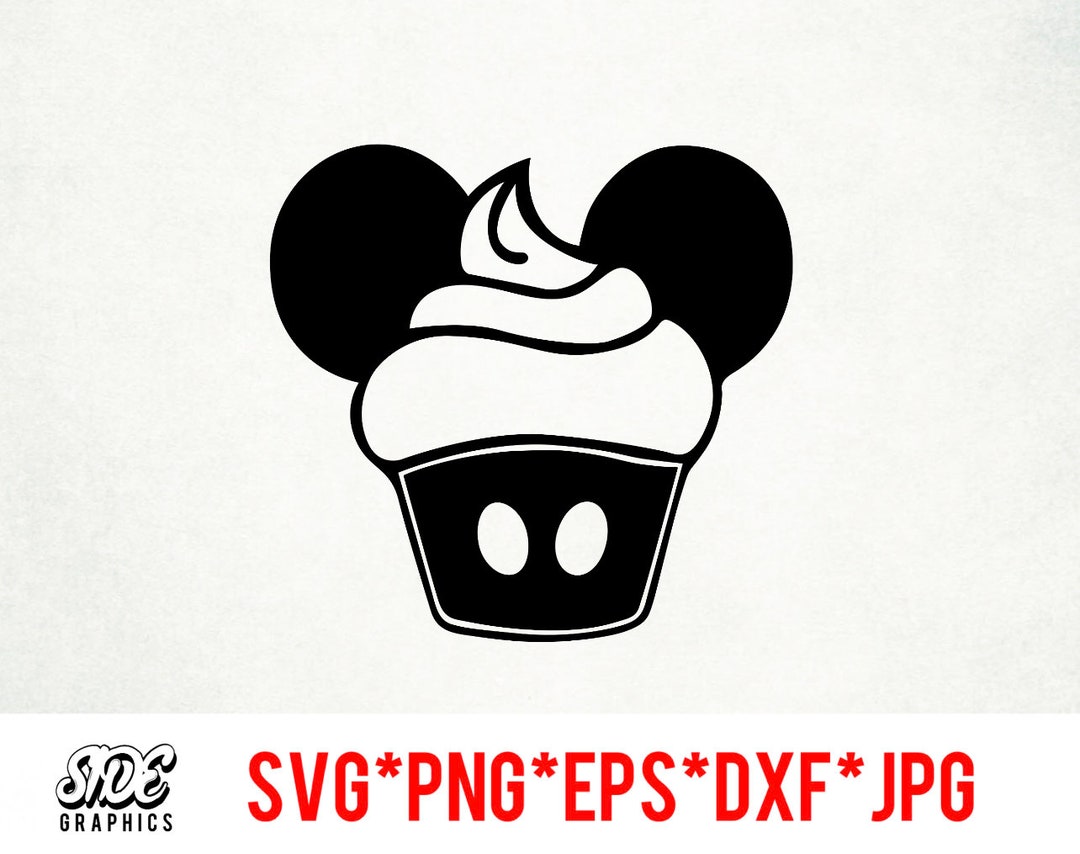 Mickey Cupcake SVG Instant Download Digital File Svg, Png, Eps, Jpg ...