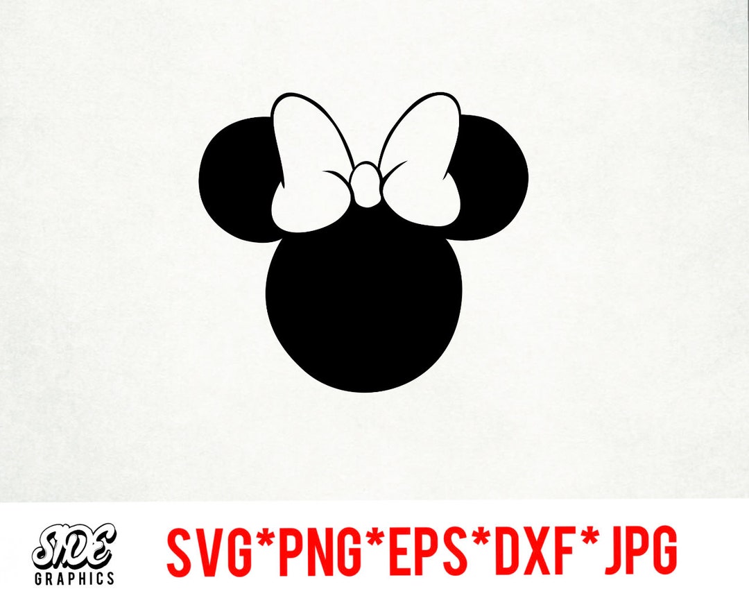 Minnie Mouse Head Instant Download Digital File Svg, Png, Eps, Jpg, and ...