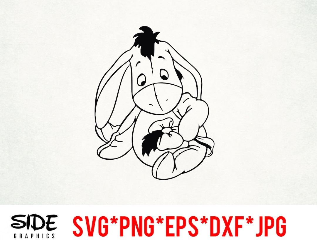 Eeyore Instant Download Digital File Svg, Png, Eps, Jpg, and Dxf Clip Art for Cricut Silhouette ...