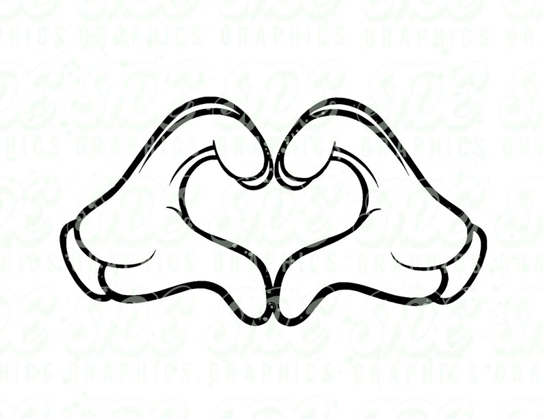 Mickey Heart Hands Instant Download Digital File Svg, Png, Eps, Jpg ...