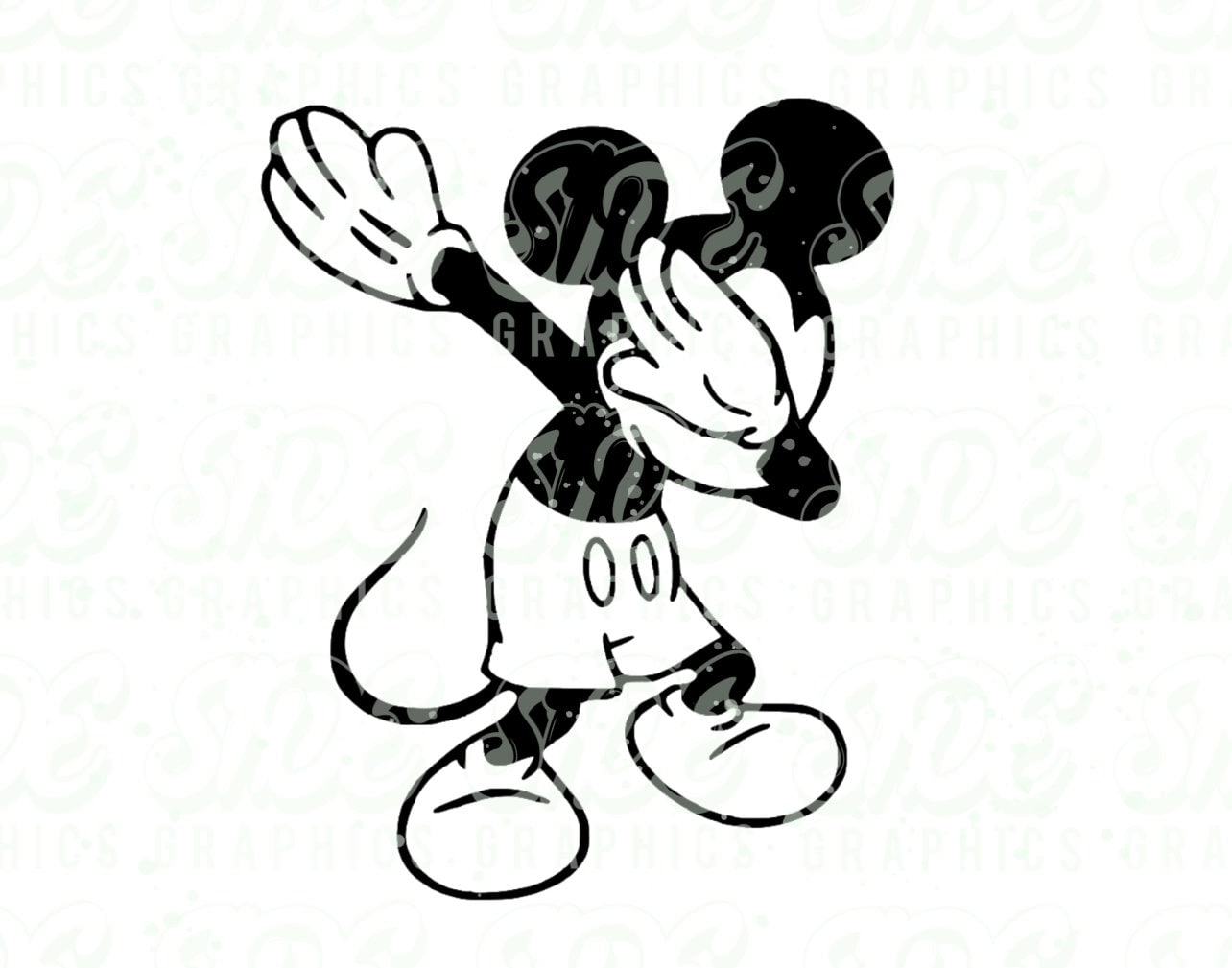 Dabbing Mickey Clipart (svg, Png, Eps, Jpg, Dxf), Cricut Silhouette ...