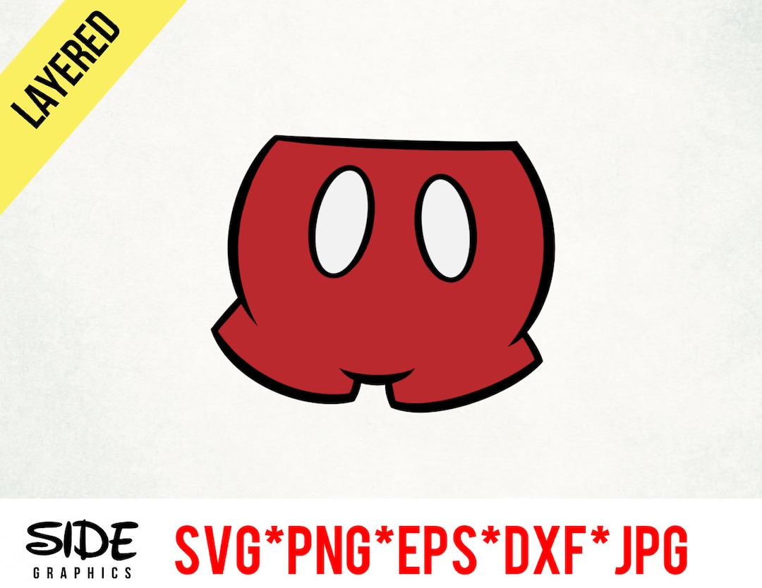 Mickey Shorts Instant Download Digital File Svg, Png, Eps, Jpg, and Dxf ...