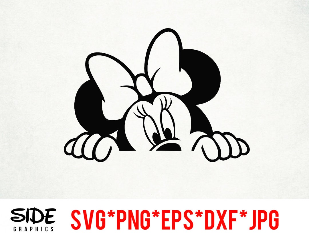Peeking Minnie Instant Download Digital File Svg, Png, Eps, Jpg, and Dxf Clip Art for Cricut ...