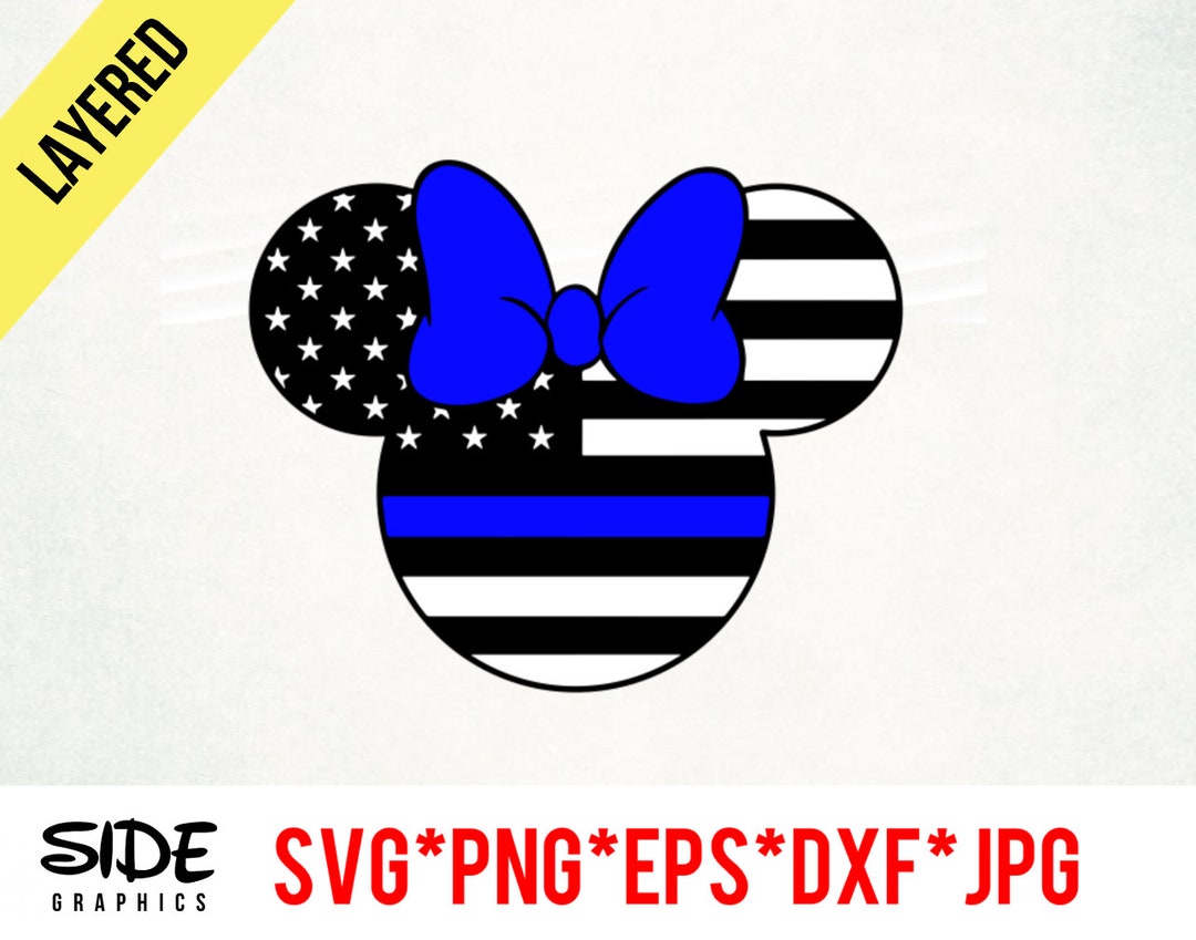 Minnie Blue Stripe Instant Download Digital File Svg, Png, Eps, Jpg ...