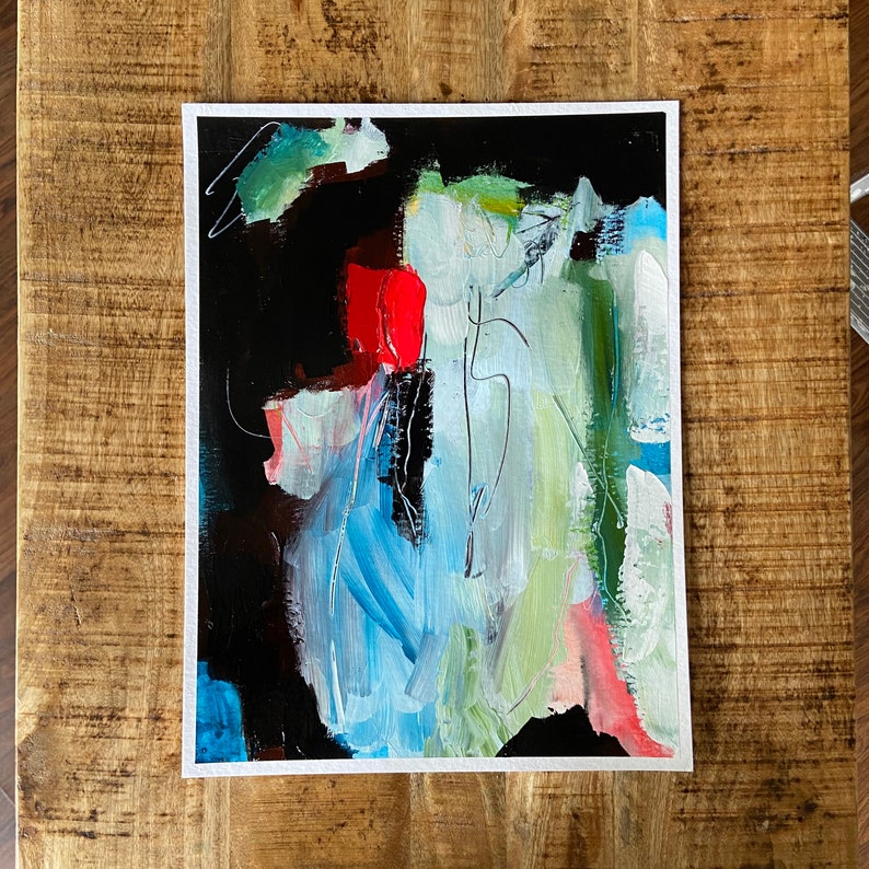 Painting Hand Painted 30 X 40 Cm on Handmade Paper Contemporary ...
