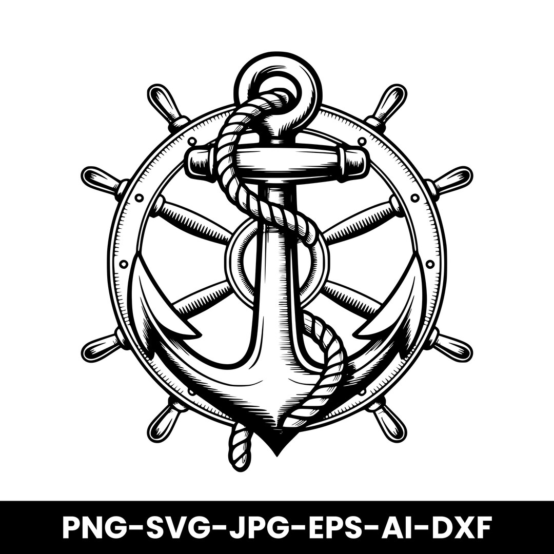 Anchor Compass SVG PNG, Nautical Compass Clipart for Cricut Silhouette ...