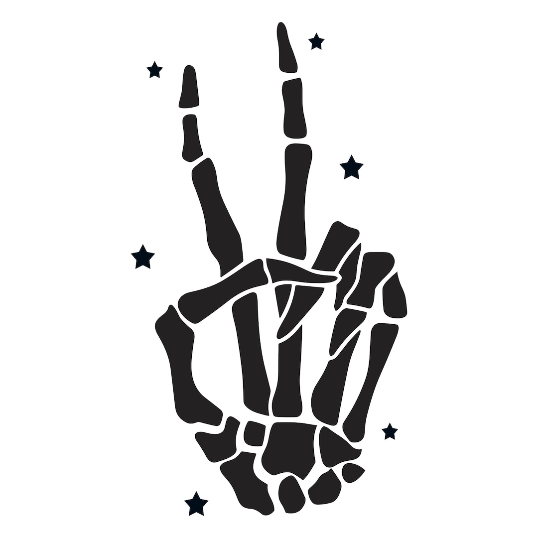 Skeleton Peace Sign, Skeleton Peace Hand, Skeleton Peace Sign Cut Files ...