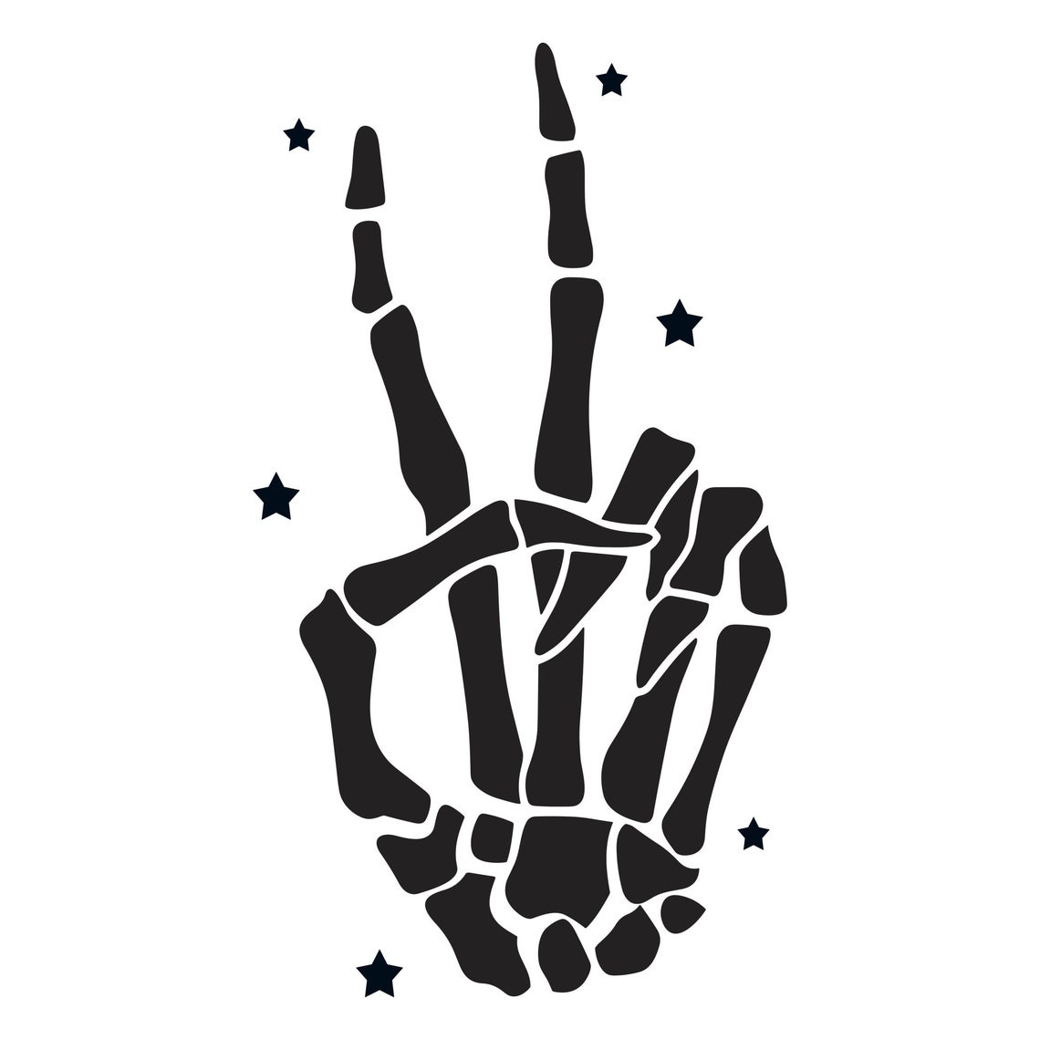 Skeleton Peace Sign, Skeleton Peace Hand, Skeleton Peace Sign Cut Files ...