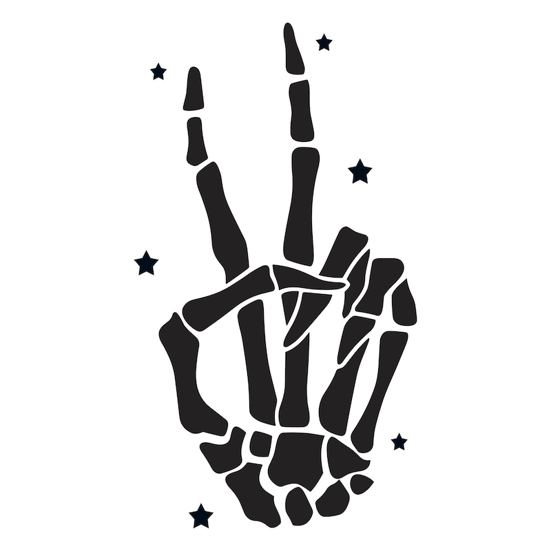 Skeleton Hand Peace Sign - Etsy