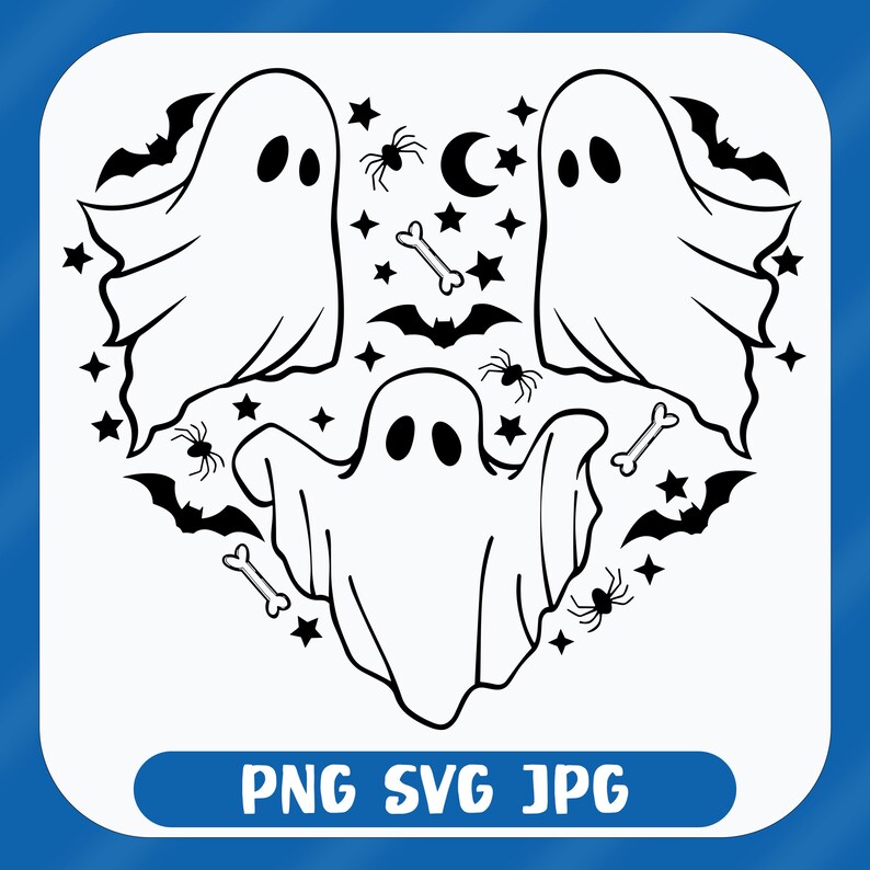 Ghost Heart SVG, Spooky Season Svg ,halloween Svg,boo Svg, Ghost Clip ...