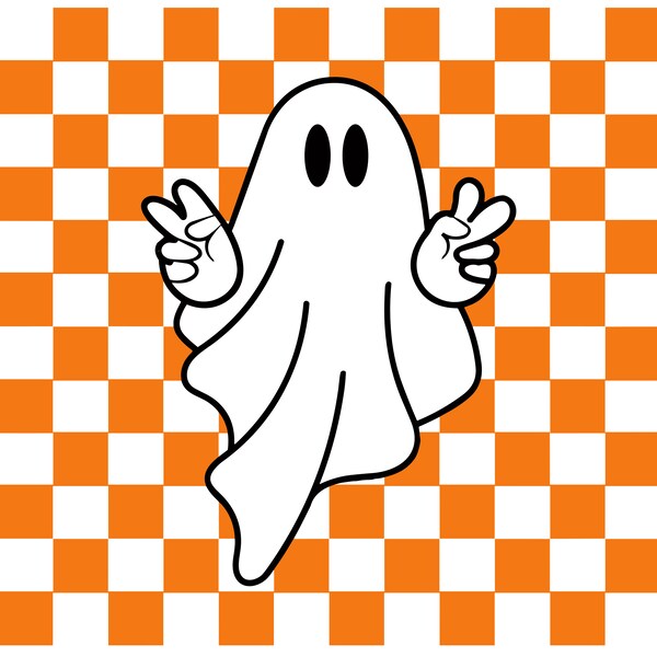 Checkered Ghost Svg - Etsy
