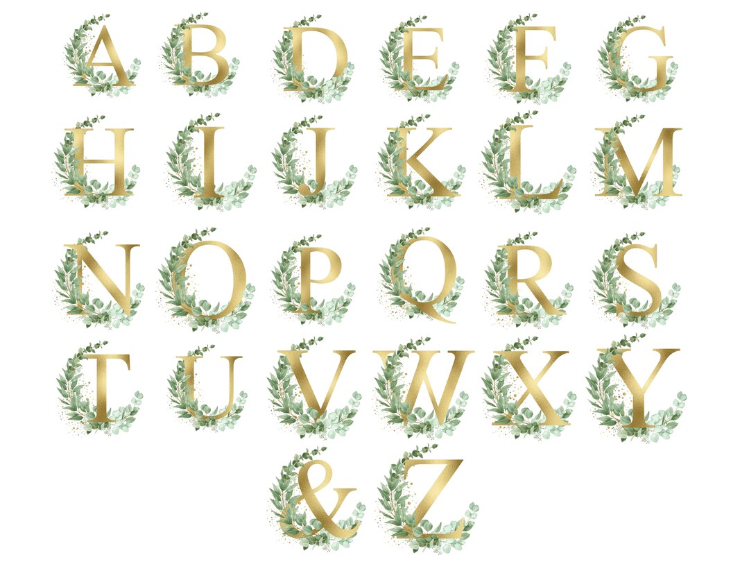 Floral Alphabet, Floral Alphabet SVG, Floral Alphabet PNG, Floral ...