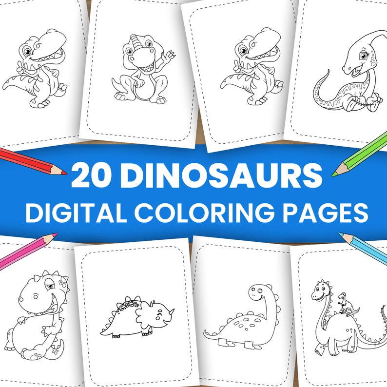 20 Easy Dinosaur Coloring Pages for Kids Toddlers Preschoolers Toddlers ...