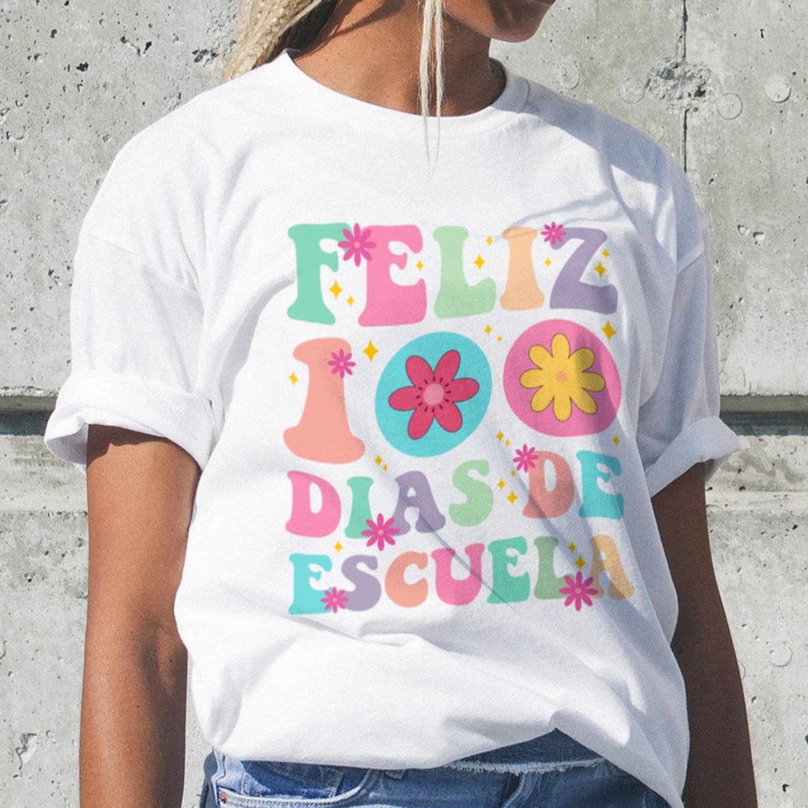 Groovy Feliz 100 Dias De Escuela SVG PNG ,groovy 100 Days Spanish Svg ...