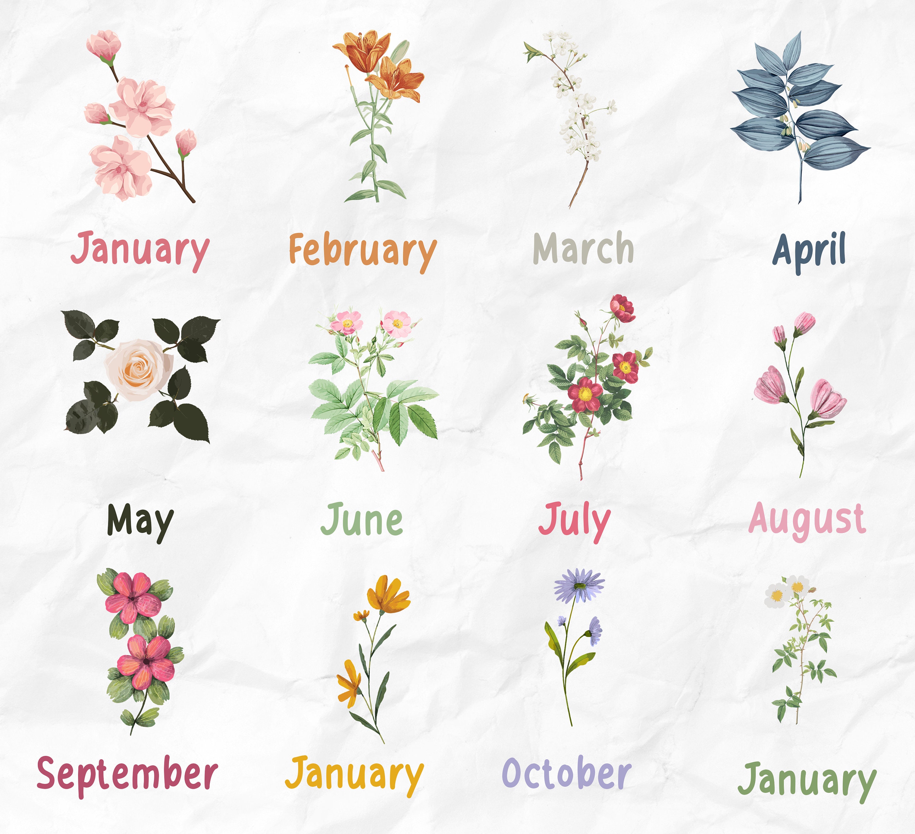 Birth Month Flower Design , Personalised Custom Floral Bouquet ...