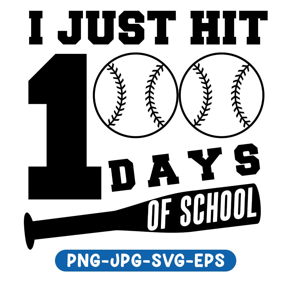 100 Days of School SVG, 100th Day of School Svg, 100 Days, Baseball Svg ...