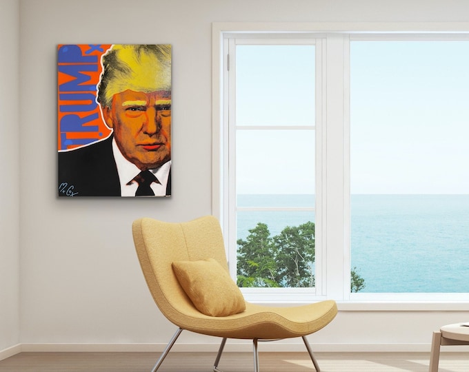 Donald Trump in Acrylic on a 24” X 18” Canvas. Original Artwork. - Etsy