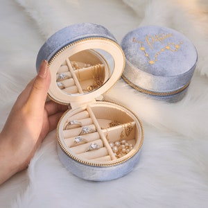 Constellation Custom Jewelry Box, Round Jewelry Case, Customizable ...