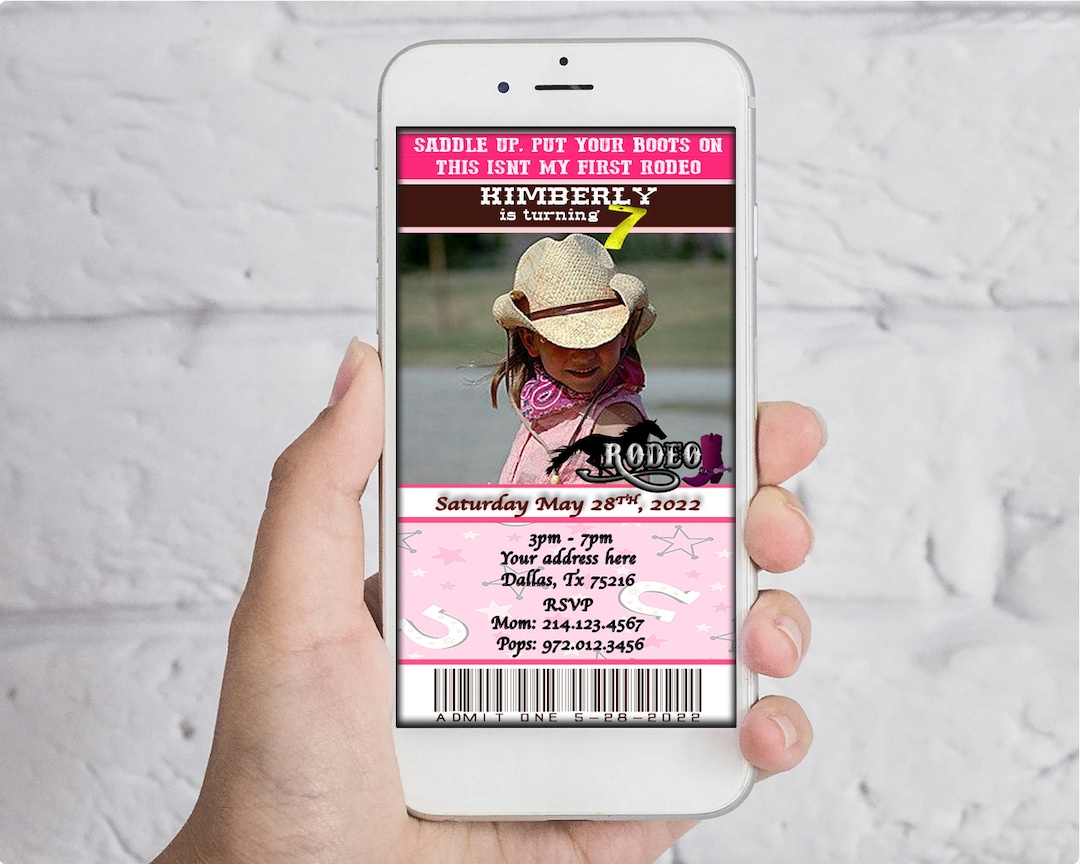 Cowgirl | Birthday Rodeo Ticket Invite | Saddle up | Yee-haw - Etsy