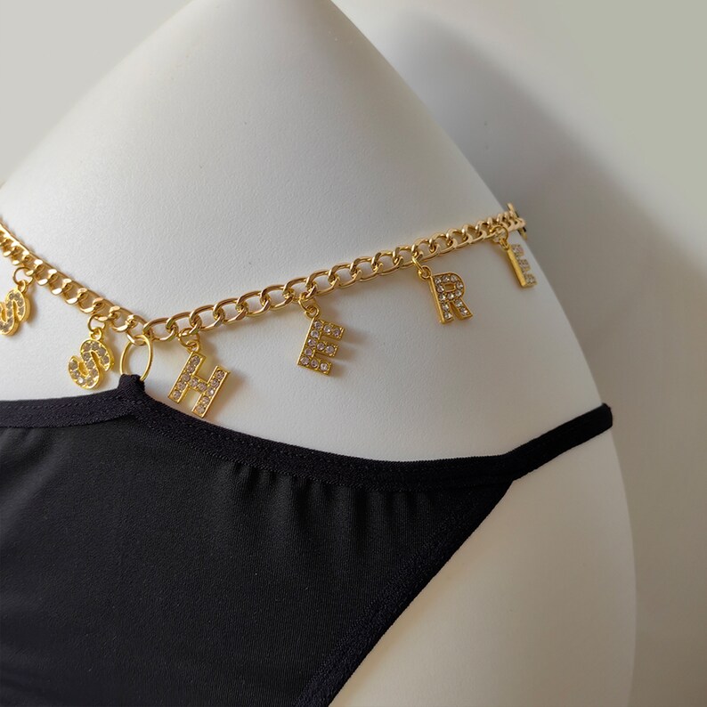 Custom Thong Chain G-strings Custom Name Belly Chain - Etsy
