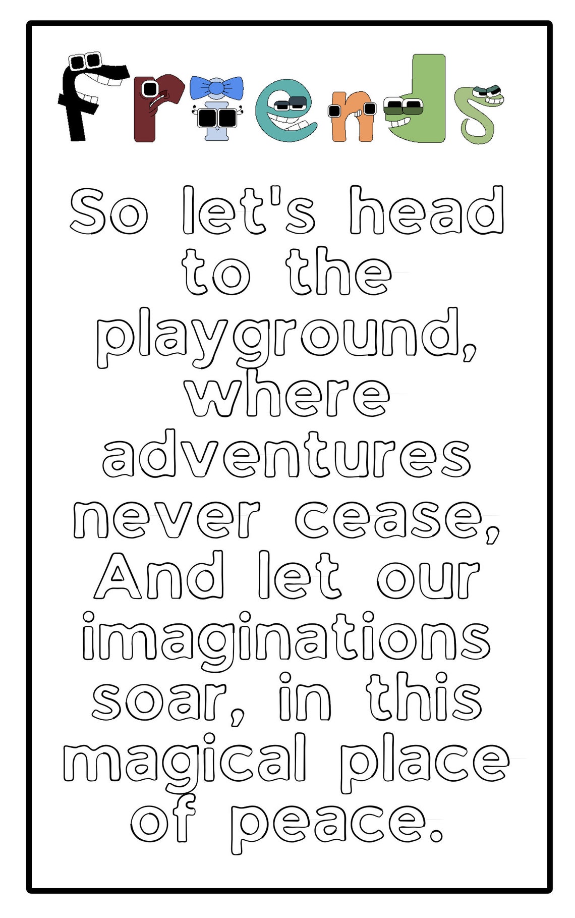 Alphabet Lore Coloring Book With Engaging Poem About Playground for ...
