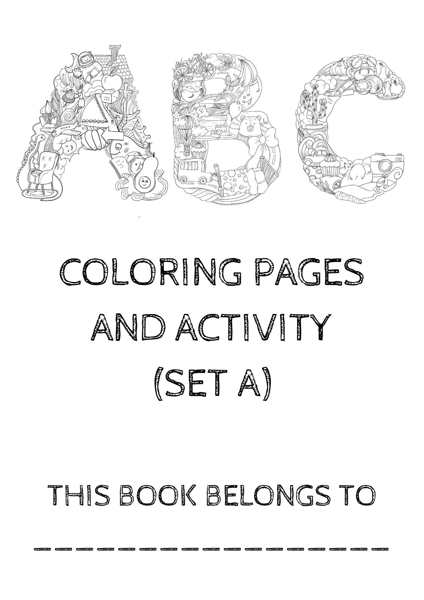 Alphabet Coloring Book Word Search Activity for Kids Relaxing, Boost ...