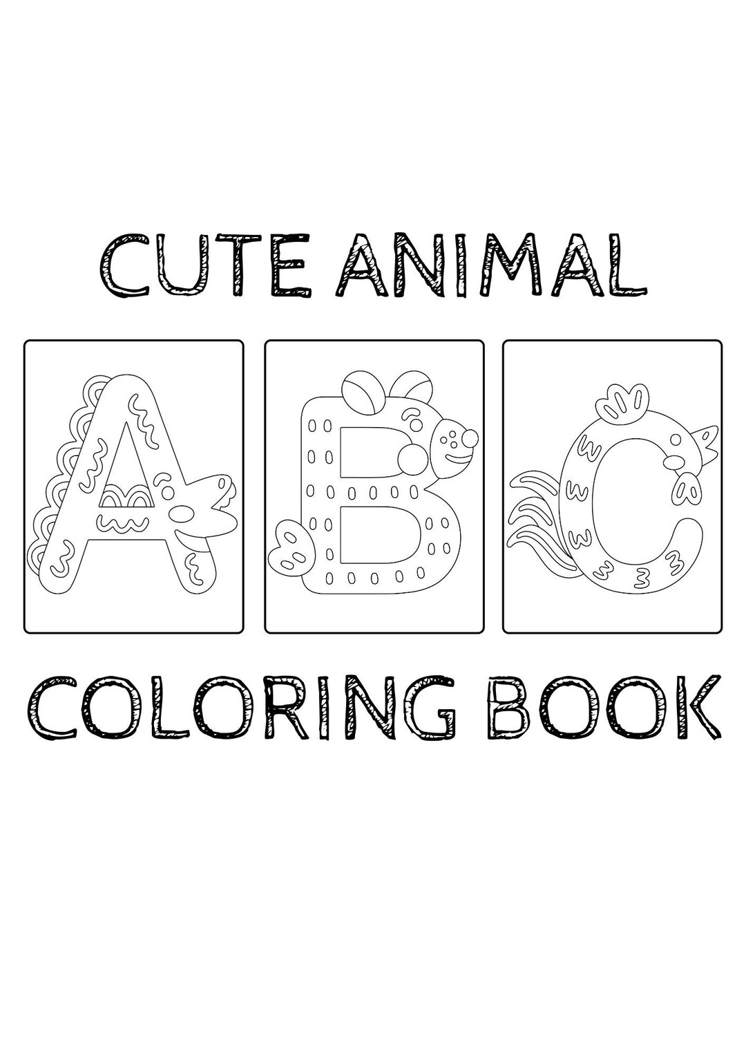 Learn ABC Using Simple Cute Animal ABC Coloring Book for Pre-k, Nursery ...