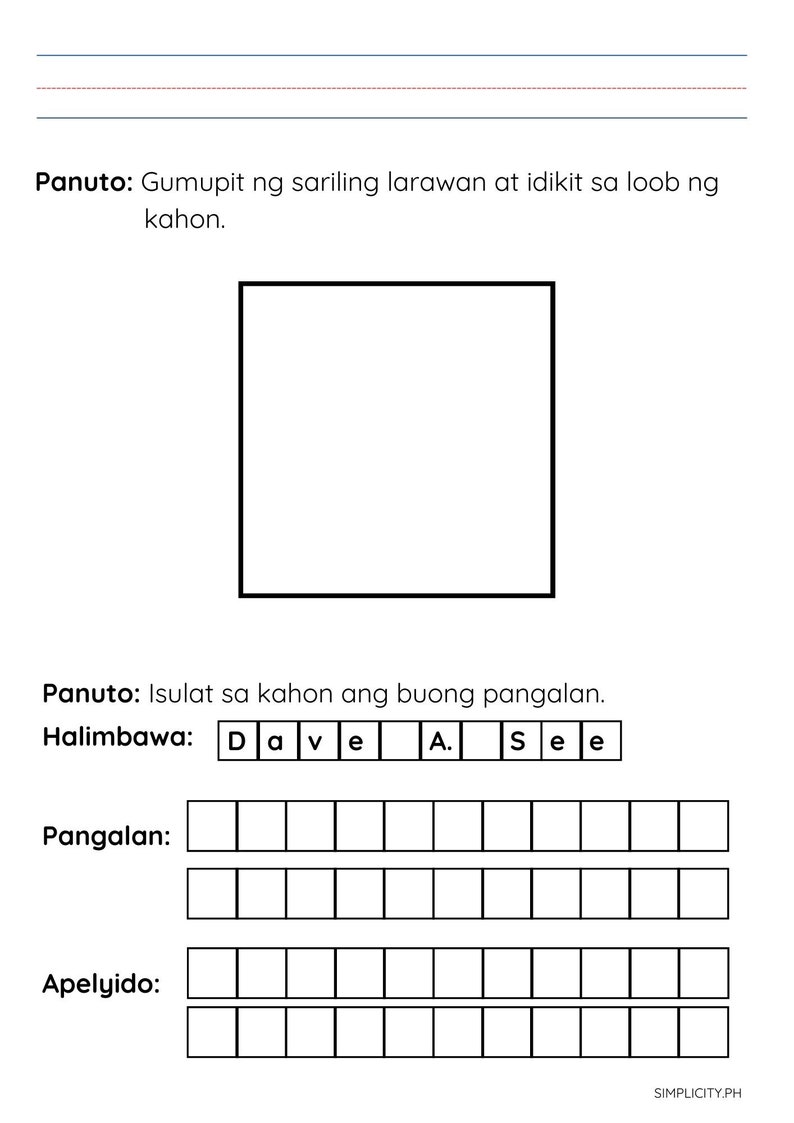 Tagalog Worksheets for Kindergarten and Preschool Home School ...