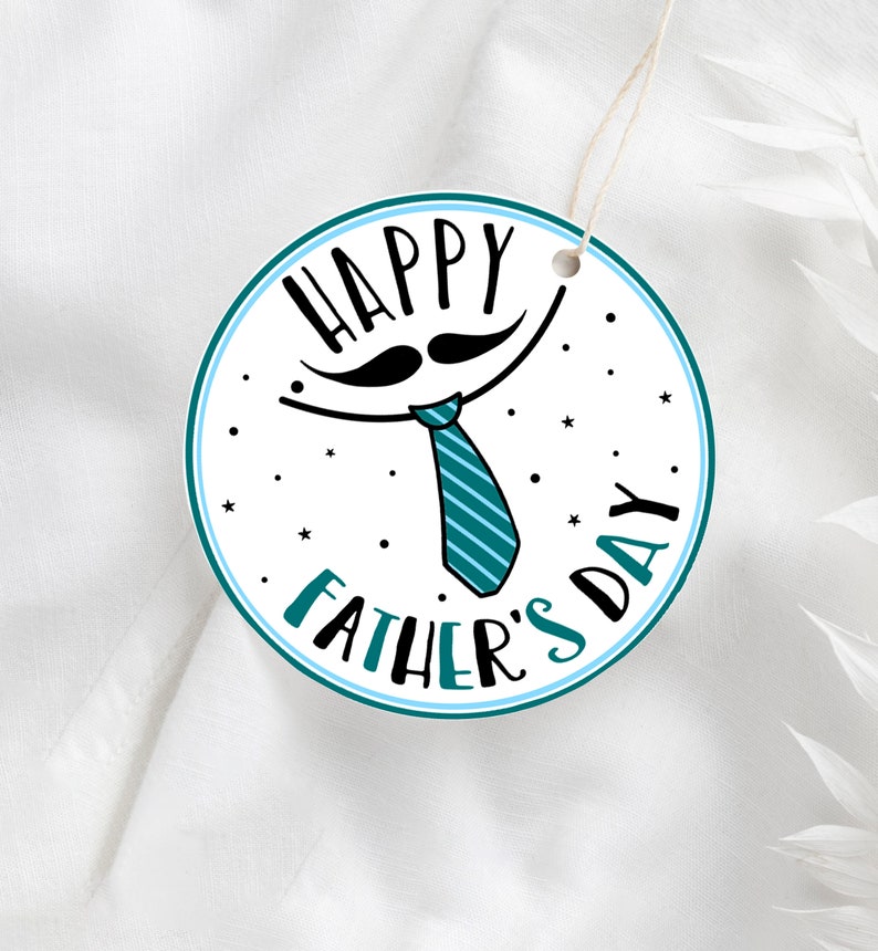 2 Round Fathers Day Gift Tag. PRINTABLE Circle 25 | Etsy