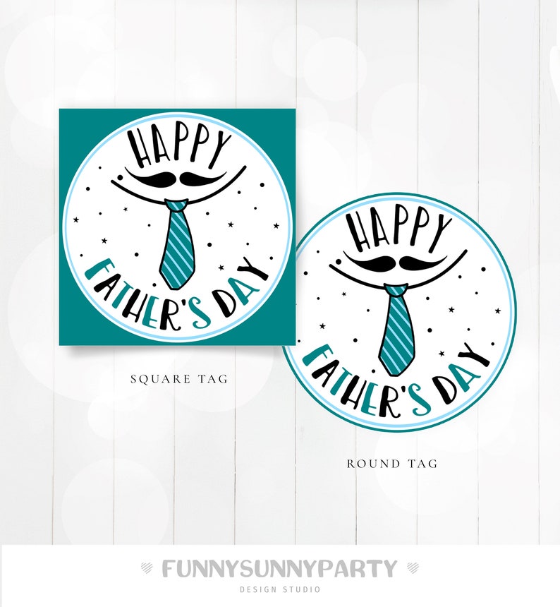 2 Round Fathers Day Gift Tag. PRINTABLE Circle 25 | Etsy