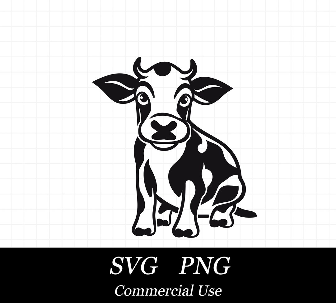 Cow Sitting SVG Cow PNG SVG Files for Cricut Commercial - Etsy Canada