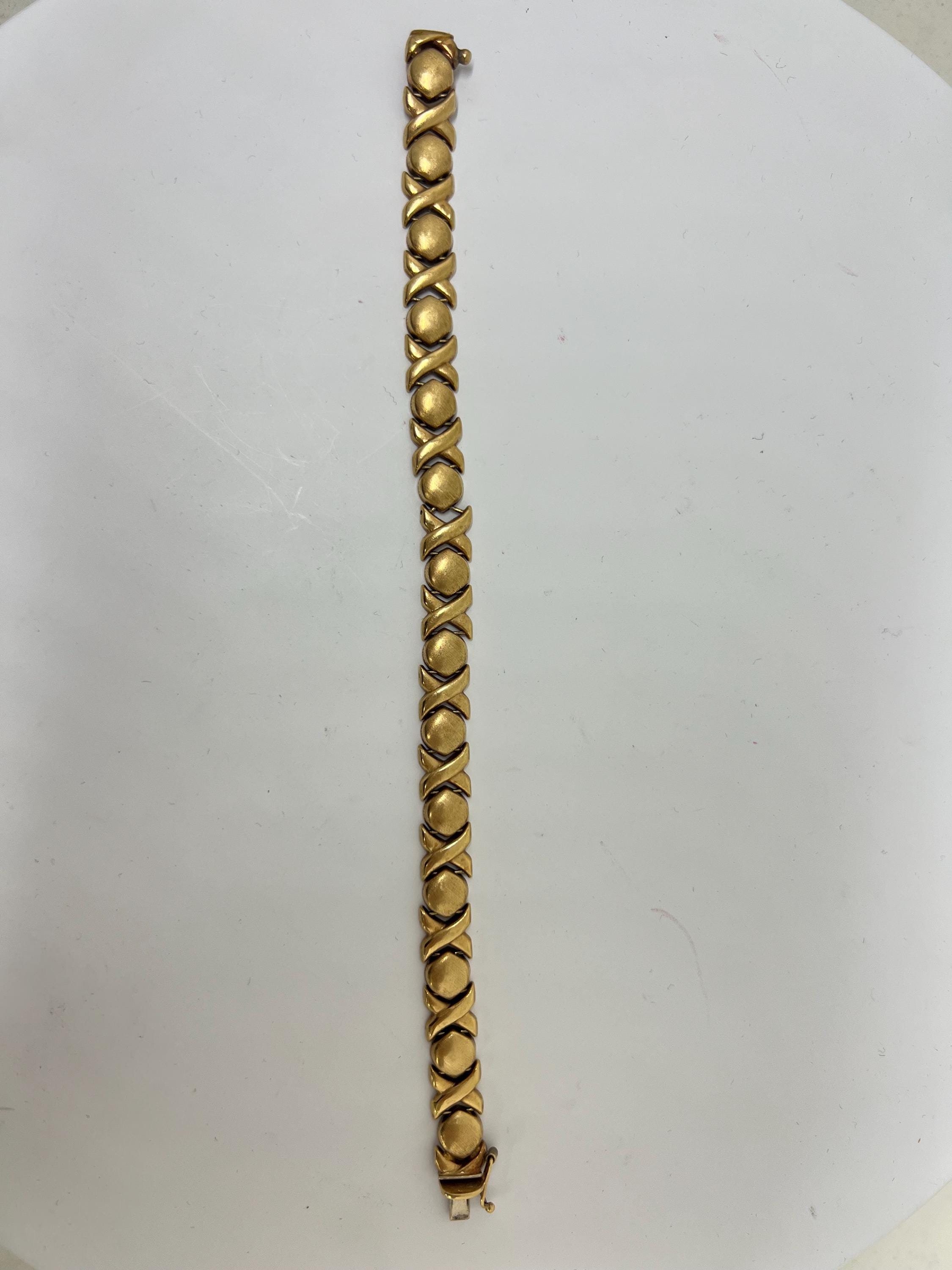 Vintage 14K Yellow Gold XOXO Bracelet - Solid Gold Hugs & Kisses - Etsy