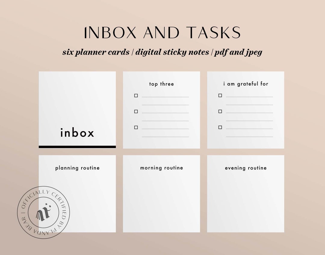 Minimal Planner Cards, Planner Task Cards, Printable Memo Cards ...
