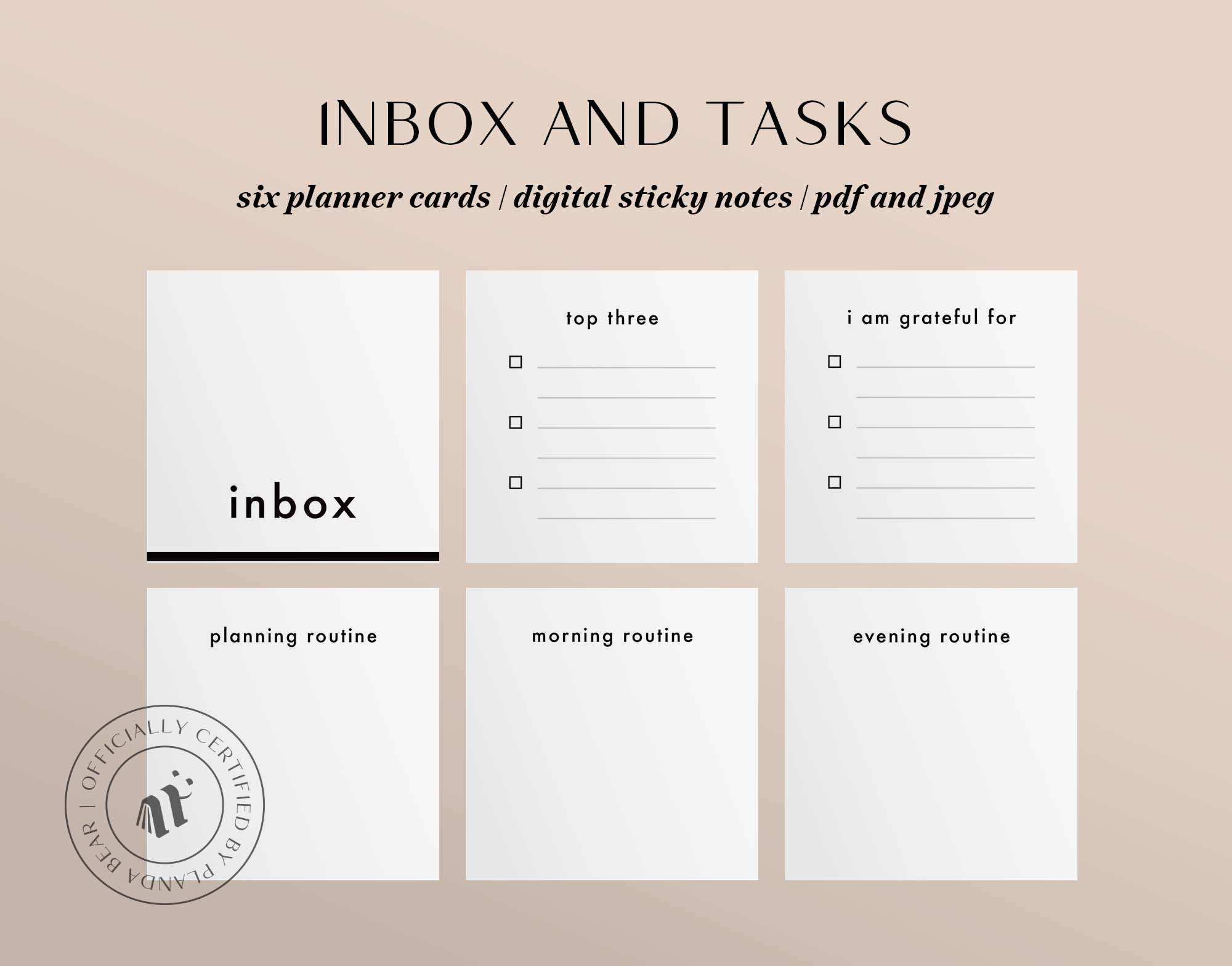 Minimal Planner Cards, Planner Task Cards, Printable Memo Cards ...