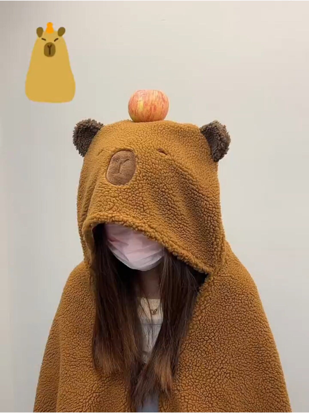 Kawaii Brown Capybara Hooded Cape Poncho Cape Coat,kawaii Cartoon ...