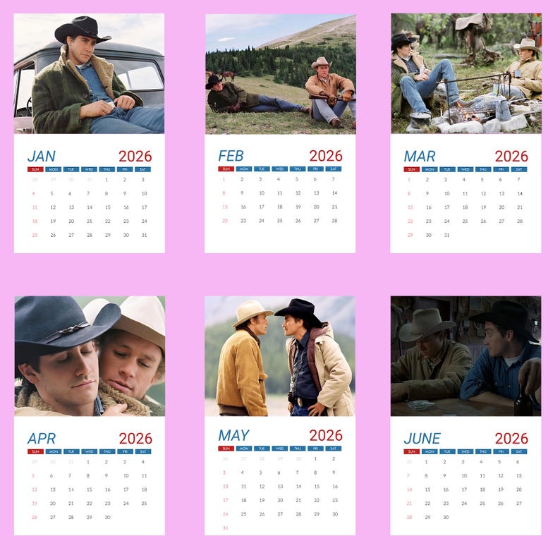Brokeback Mountain Wall Calendar 2026, Brokeback Mountain New Year ...