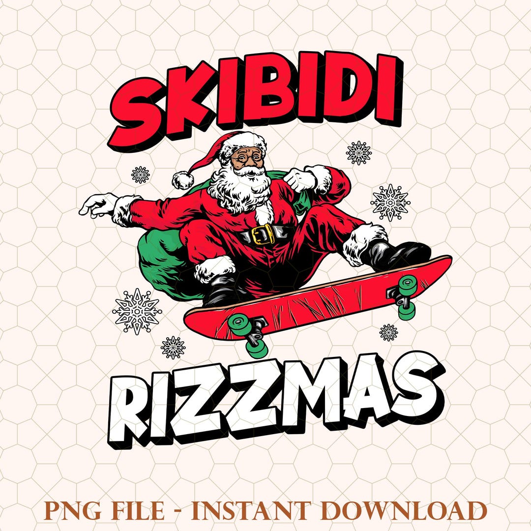 Skibidi Rizzmas Christmas Png, Funny Santa Christmas Png, Santa Bruh ...