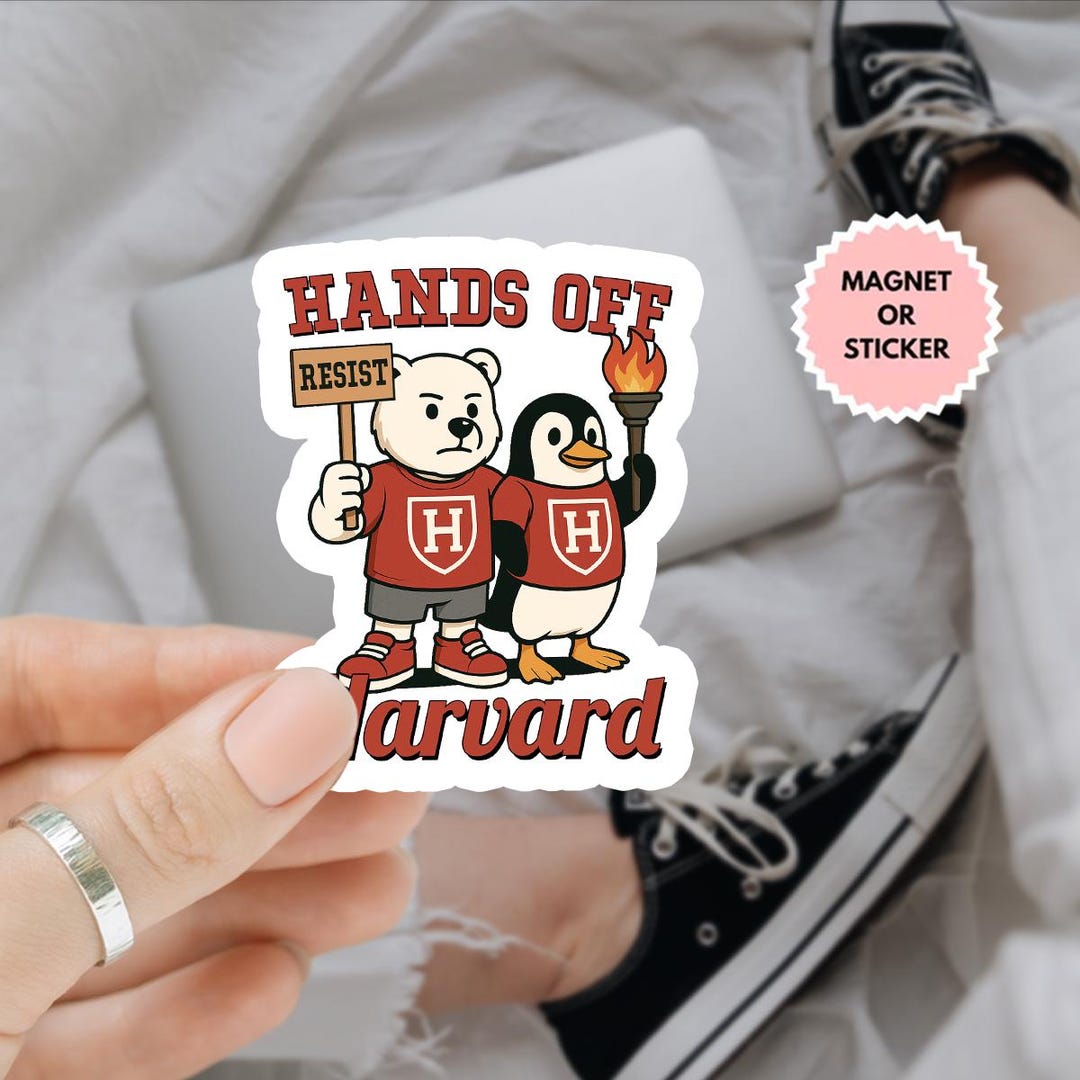 Hands off Harvard Sticker, Save the Education Sticker, Resist Bear ...