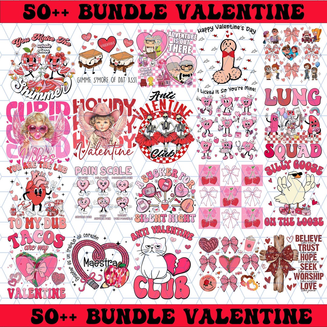 50 Xoxo Valentine Bundle, Love Valentine Bundle, Sucker for You Bundle ...