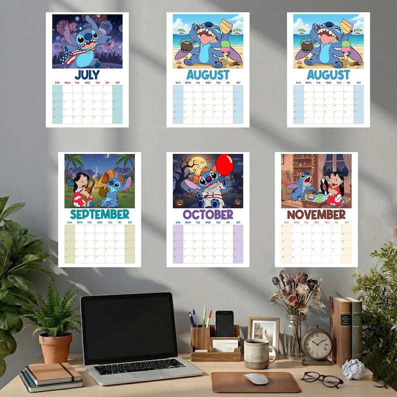 Stitch Calendar Monthly 2026, Stitch Calendar Monthly Home Decor, New ...