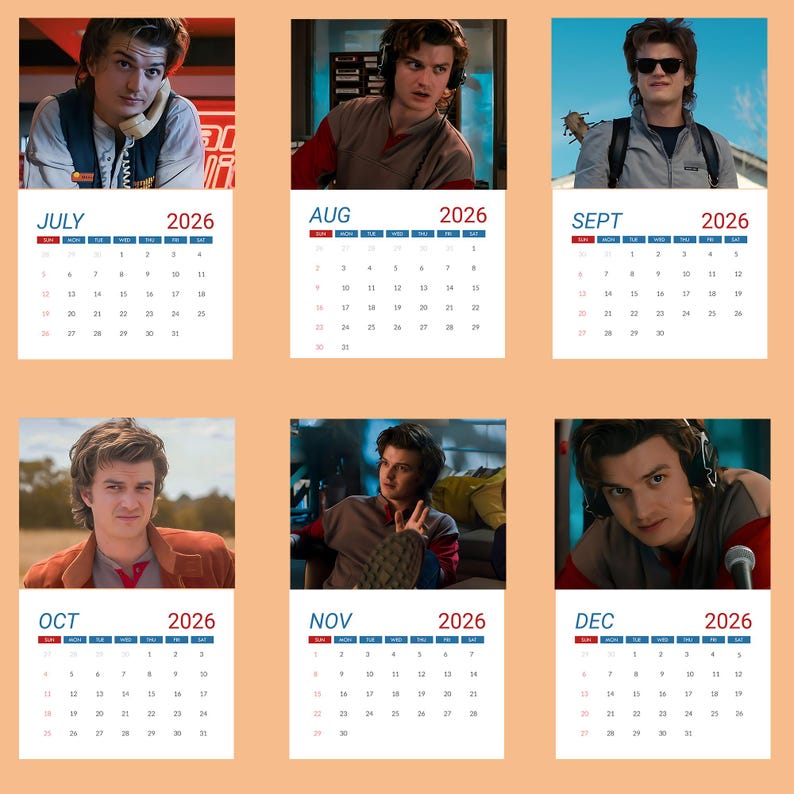 Steve Actor Calendar 2026, Steve Actor Wall Calendar, New Year Room ...